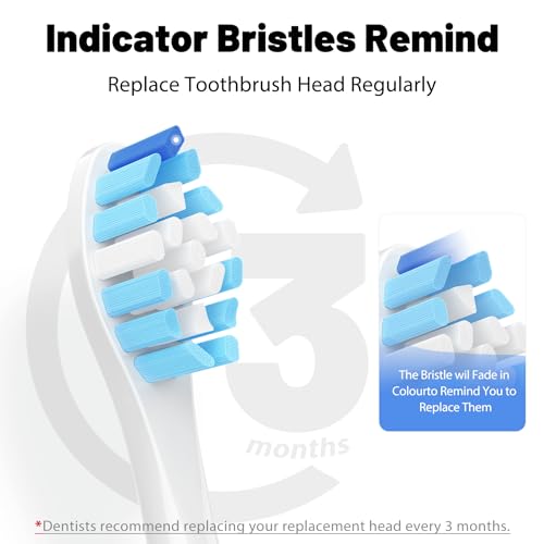 AOUGK Replacement Brush Heads Compatible with Philips Sonicare Electric Click-on Tooth Brush Handles, Toothbrush Head of Effective Cleaning and Plaque Removal, Pack of 10, White