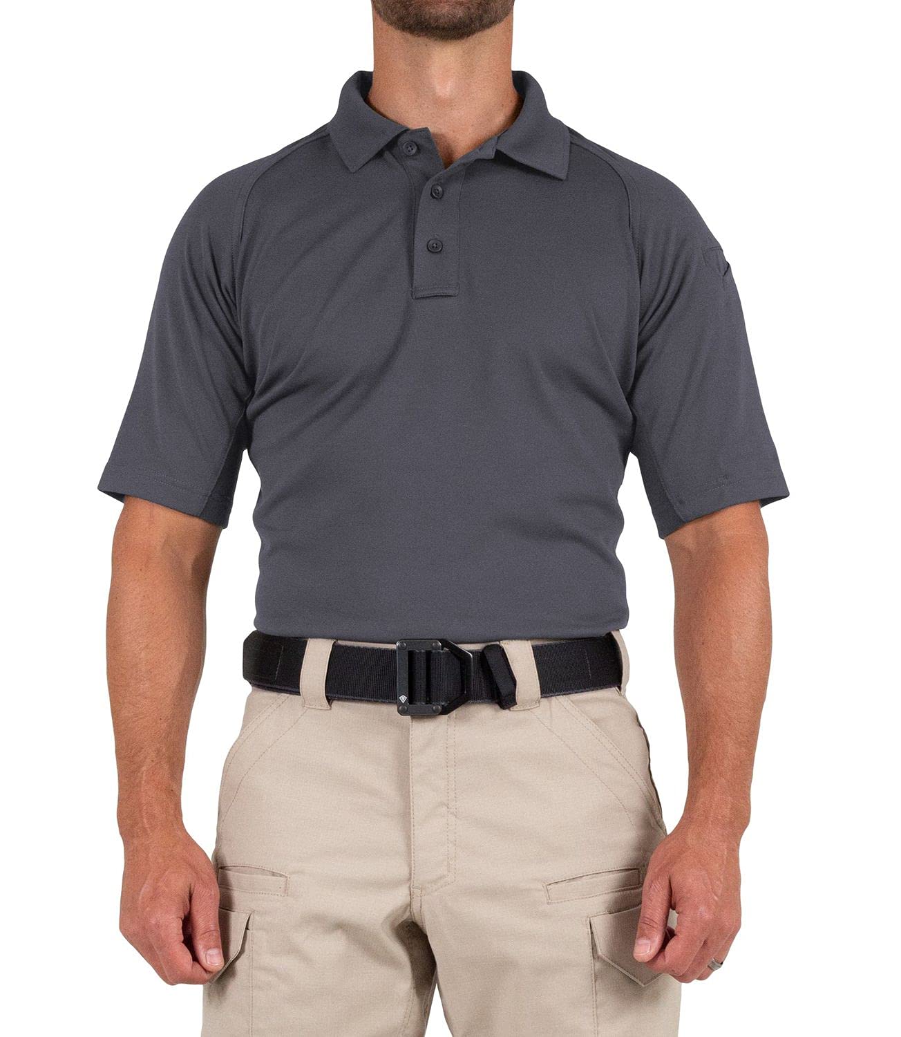First Tactical 112509-015-L Men's Performance Ss Polo Asphalt L