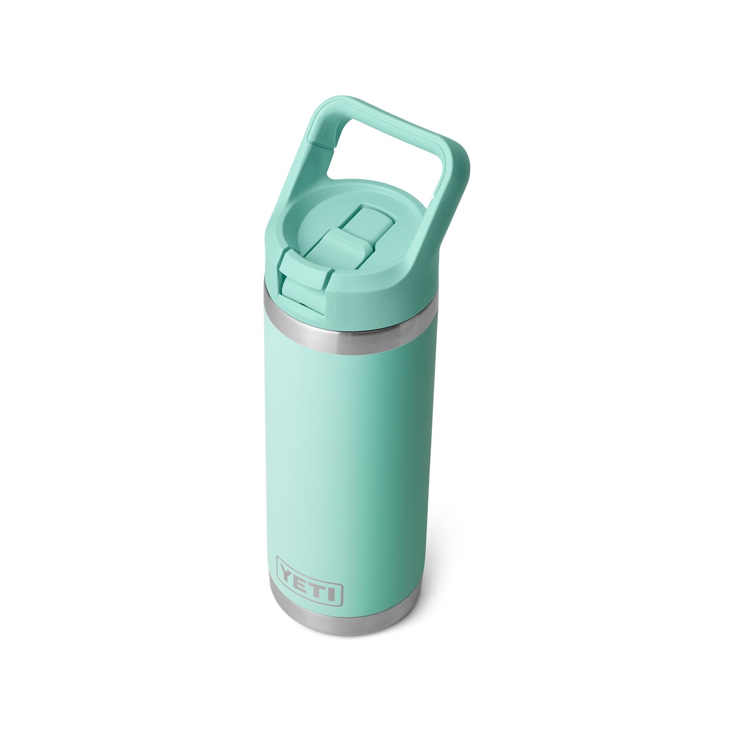 YETI Rambler 18 oz Bottle, Vacuum Insulated, Stainless Steel with Straw Cap, Seafoam