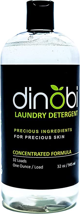Ultra Sensitive Laundry Detergent w/ Lavender for Baby or Adult - Earth Friendly, Sensitive Skin, Sulfate-Free, Plant Based - by Dinobi | 32 Ounce | Environmentally Friendly, Hypoallergenic and Skin Safe, Vegan, and Safe for HE Washers!