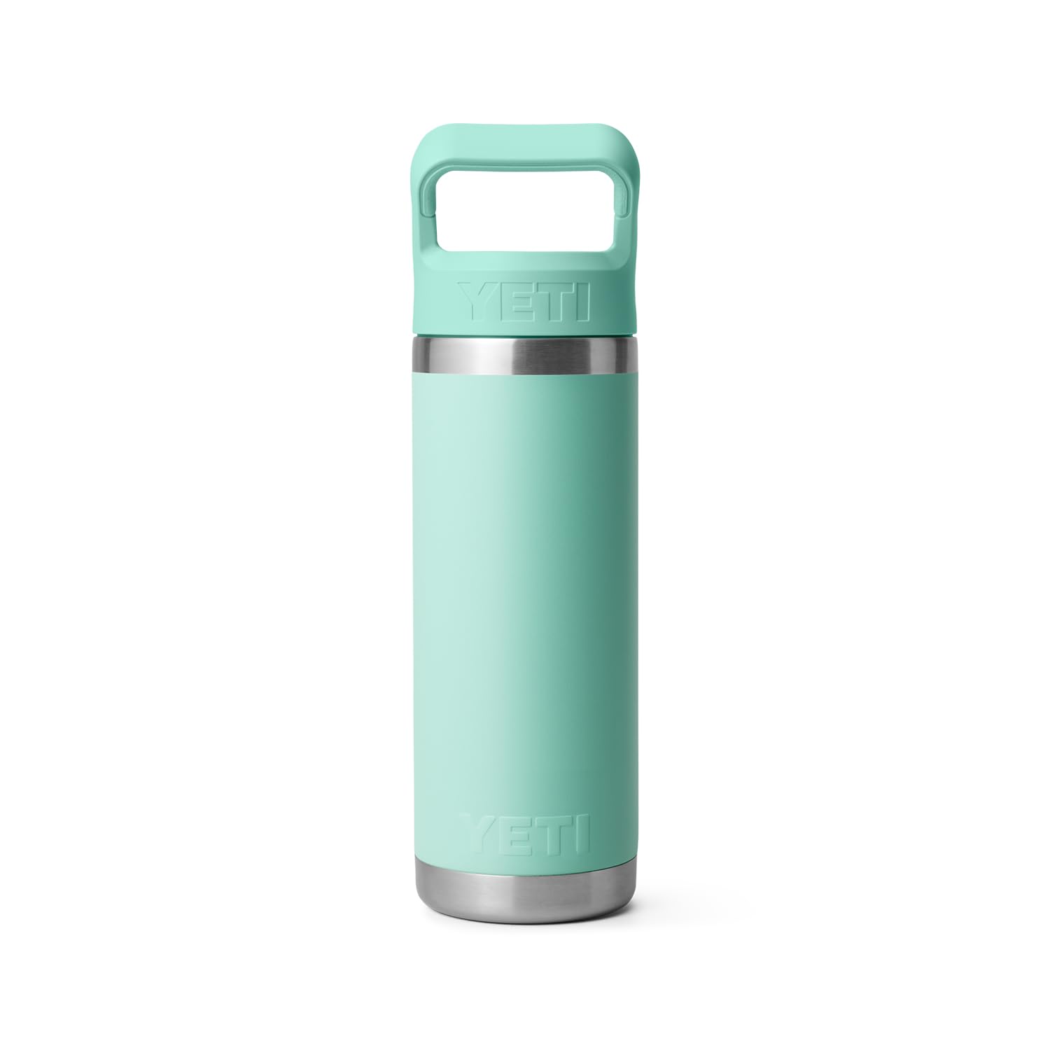 YETI Rambler 18 oz Bottle, Vacuum Insulated, Stainless Steel with Straw Cap, Seafoam
