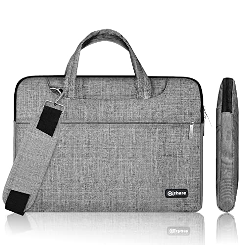 Qishare 11.6 12 inch Laptop Case Laptop Shoulder Bag, Multi-functional Notebook Sleeve Carrying Case With Strap for Notebook Microsoft Surface Pro 6/5/4/3 Macbook Air 11 12(Gray Lines)