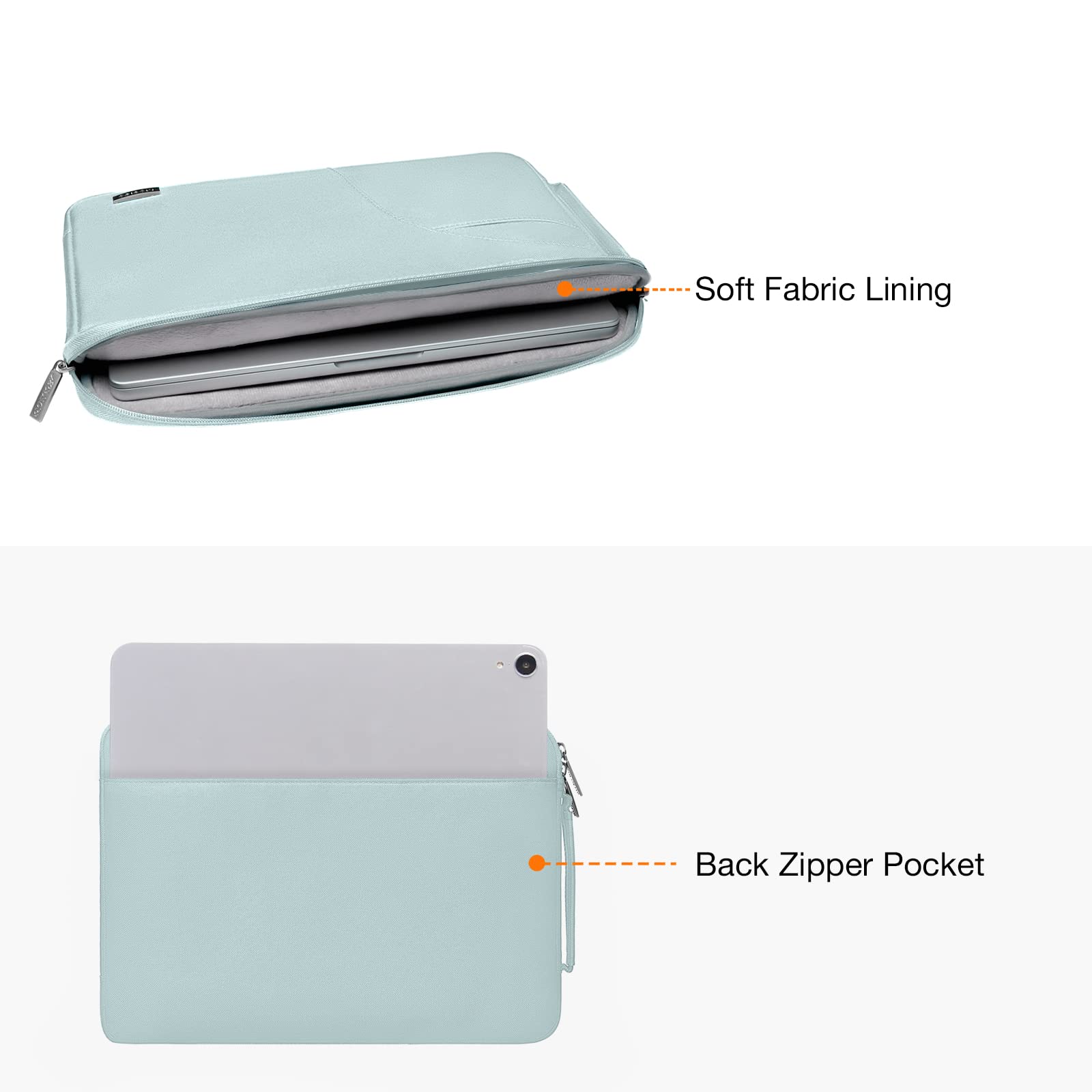 MOSISO Laptop Shoulder Bag Compatible with MacBook Air/Pro,13-13.3 inch Notebook,Compatible with MacBook Pro 14 2023-2021 A2779 M2 A2442 M1, Polyester Briefcase Sleeve with Side Handle, Mint Green