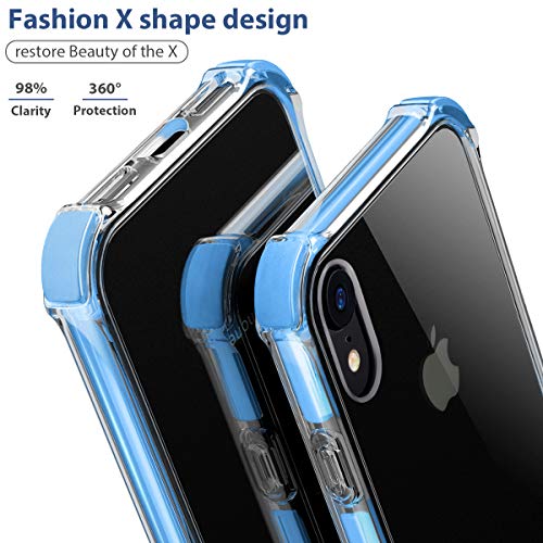 MATEPROX Compatible with iPhone XR Case Clear Anti-Yellow Heavy Duty Bumper Protective Shockproof Case for iPhone XR 6.1'' (Blue)