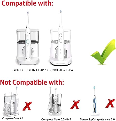 Replacement Flossing Toothbrush Heads(6-pc) Fit for Waterpik Sonic Fusion 2.0 SF-01, SF-02, SF03 & SF-04 Tooth Brush Refill Pisoniclea(SF-Black)