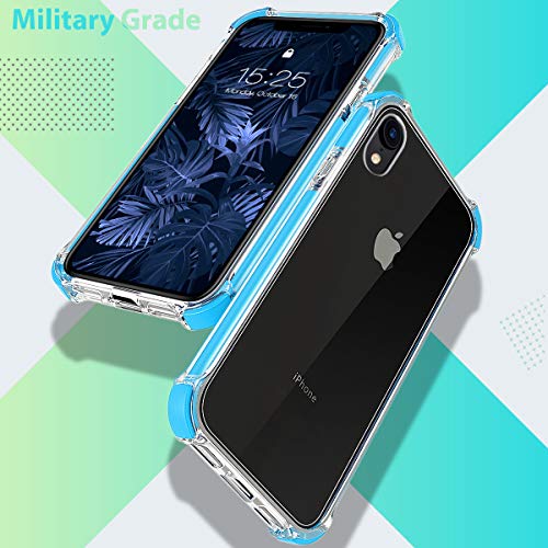 MATEPROX Compatible with iPhone XR Case Clear Anti-Yellow Heavy Duty Bumper Protective Shockproof Case for iPhone XR 6.1'' (Blue)