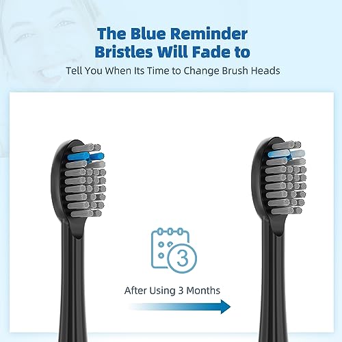 Replacement Flossing Toothbrush Heads(6-pc) Fit for Waterpik Sonic Fusion 2.0 SF-01, SF-02, SF03 & SF-04 Tooth Brush Refill Pisoniclea(SF-Black)