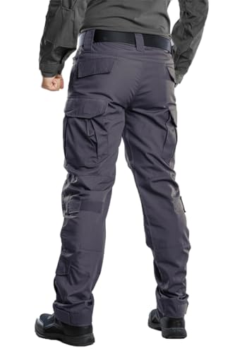 AKARMY Men's Hiking Pants for Men, Camo Travel Pants, Lightweight Mens Work Pants HYG3WF Gray 36