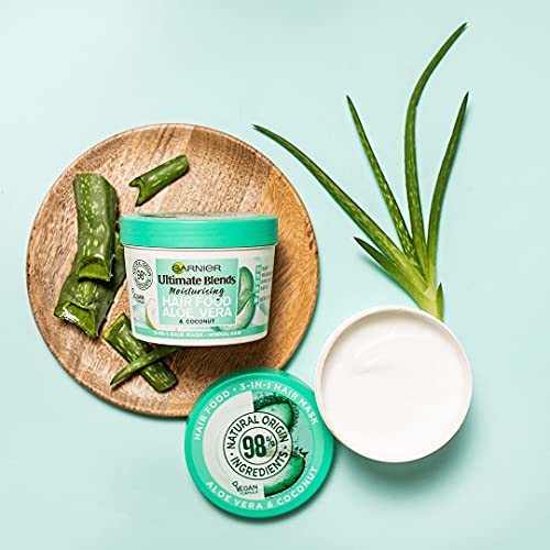 Garnier Ultimate Blends Hair Food, Aloe Vera 3-in-1 Normal Hair Mask Treatment, 390 ml