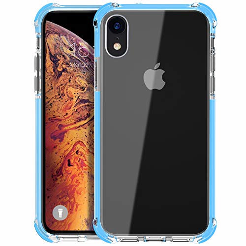 MATEPROX Compatible with iPhone XR Case Clear Anti-Yellow Heavy Duty Bumper Protective Shockproof Case for iPhone XR 6.1'' (Blue)