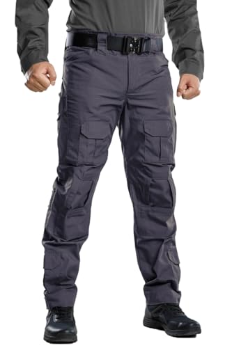 AKARMY Men's Hiking Pants for Men, Camo Travel Pants, Lightweight Mens Work Pants HYG3WF Gray 36