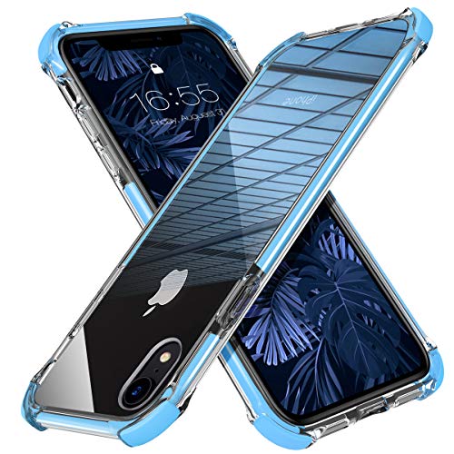 MATEPROX Compatible with iPhone XR Case Clear Anti-Yellow Heavy Duty Bumper Protective Shockproof Case for iPhone XR 6.1'' (Blue)