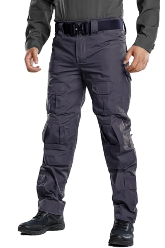AKARMY Men's Hiking Pants for Men, Camo Travel Pants, Lightweight Mens Work Pants HYG3WF Gray 36