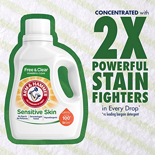 Arm & Hammer Sensitive Skin Free & Clear, 107 Loads Liquid Laundry Detergent, 144.5 Fl oz
