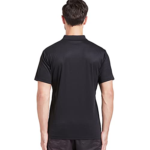 Casei Men's Polo Shirts Short Sleeve T Shirts Quick Dry Performance Tactical Shirts Moisture Wicking Golf Shirt(Black,XL)