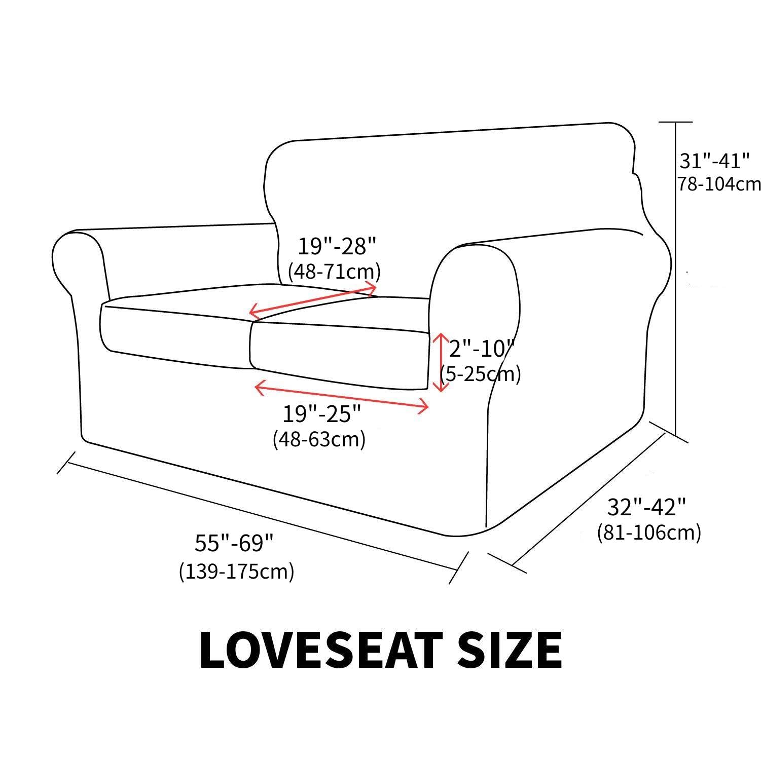 MAXIJIN 3 Piece Jacquard Couch Covers for 2 Cushion Couch Stretch Non Slip Love Seat Couch Cover for Dogs Pet Friendly Elastic Furniture Protector Loveseat Slipcovers (Loveseat, Light Gray)