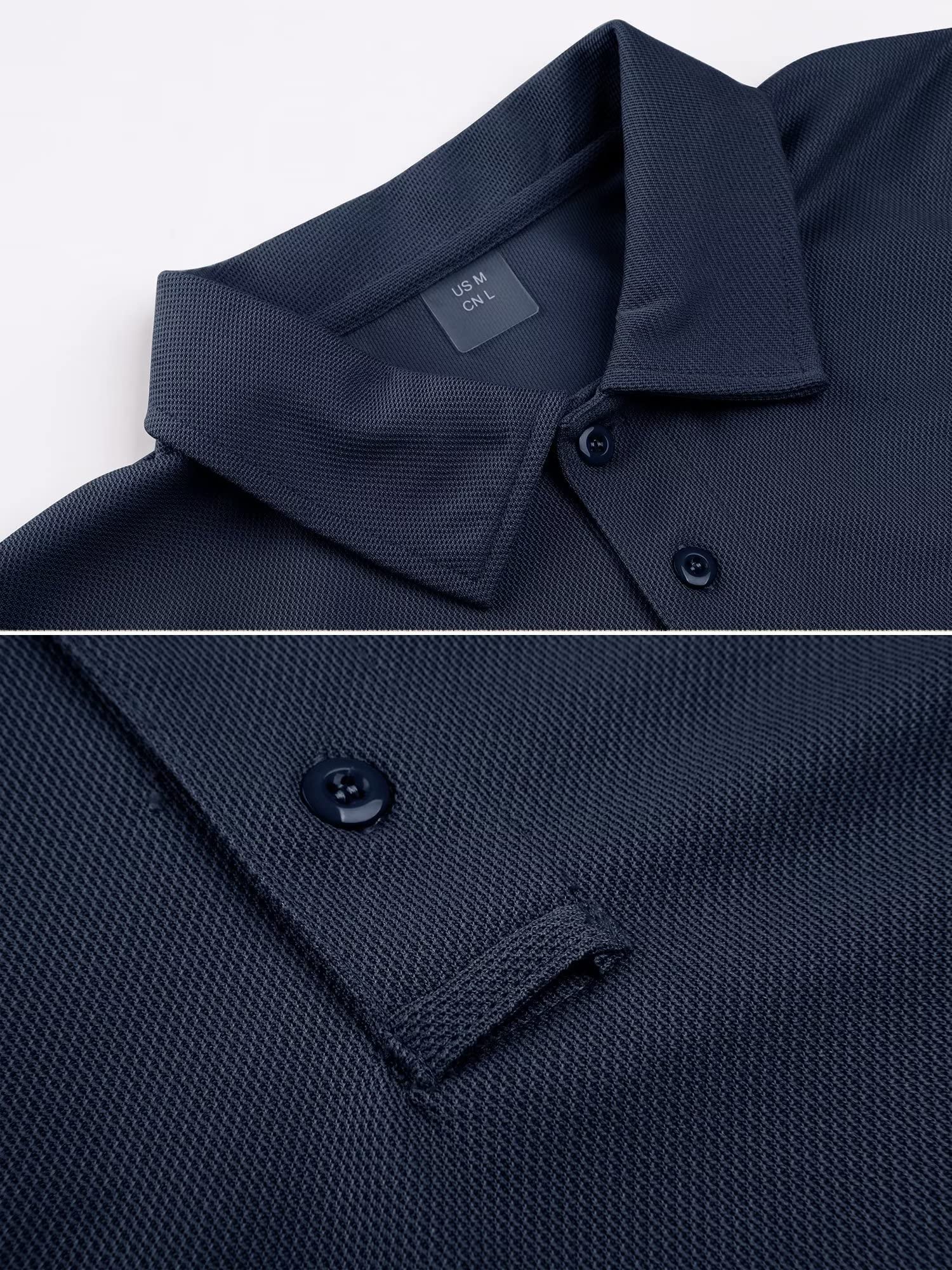 MAGCOMSEN Navy Blue Polo Shirts for Men T Shirts Short-Sleeve Hiking Shirts Hunting Shirt Tactical Shirts Navy L