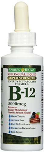 Nature's Bounty B-12 5000 mcg Sublingual Liquid Energy Health, 2 Fl Oz (Pack of 3)