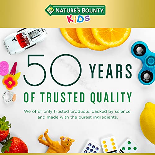 Nature's Bounty Kids Vitamin D3 Immune Health Support Gummies, Natural Strawberry, Orange & Lemon Flavored, Non GMO + Gluten Free, 90 Gummies