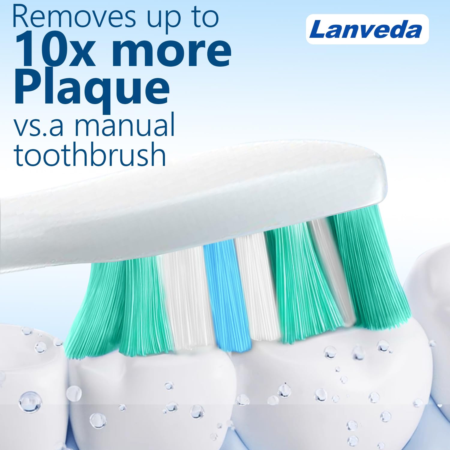 Lanveda 12 Pack Replacement Toothbrush Heads Compatible with Philips Sonicare Replacement Brush Heads, Replacement Heads Compatible with Philips Sonicare 4100 5300 Electric Toothbrush HX3681, White