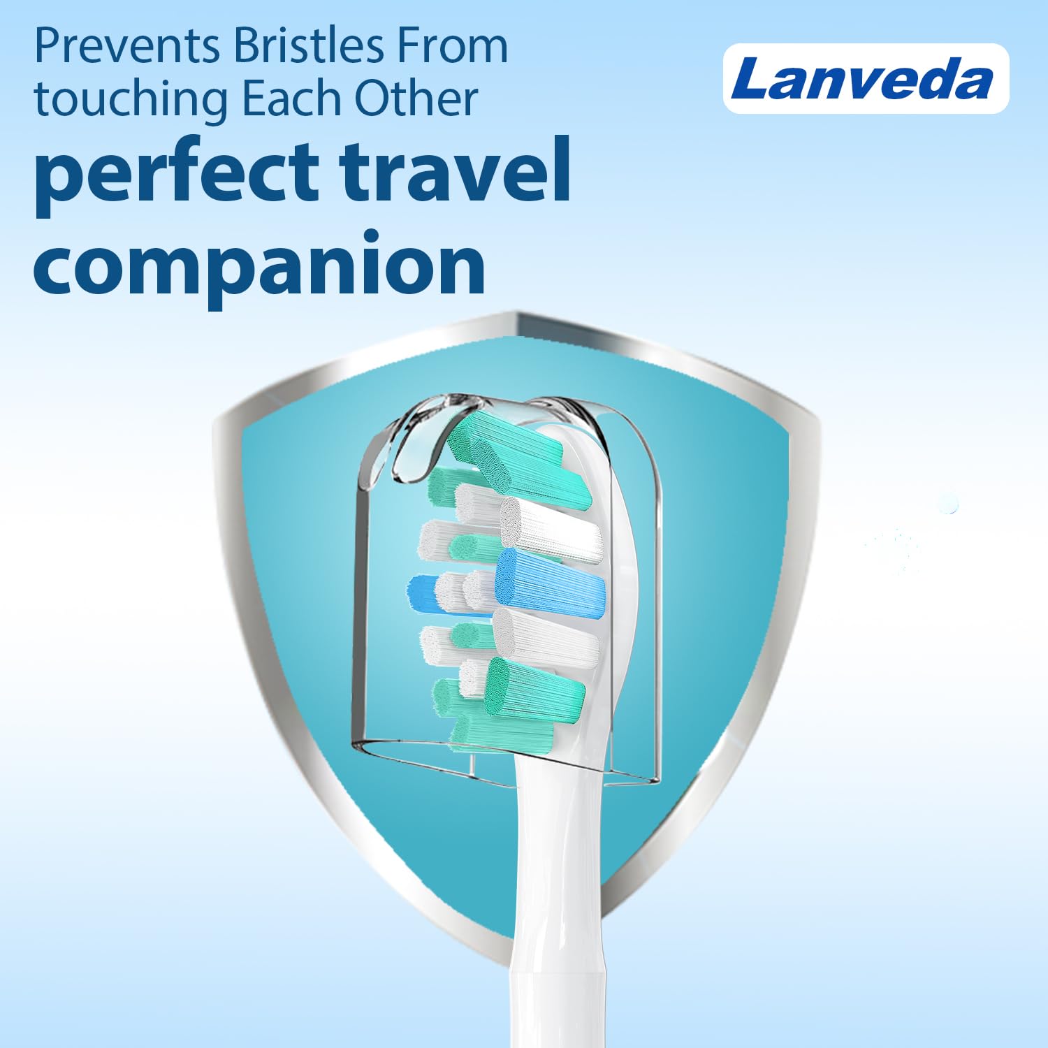 Lanveda 12 Pack Replacement Toothbrush Heads Compatible with Philips Sonicare Replacement Brush Heads, Replacement Heads Compatible with Philips Sonicare 4100 5300 Electric Toothbrush HX3681, White