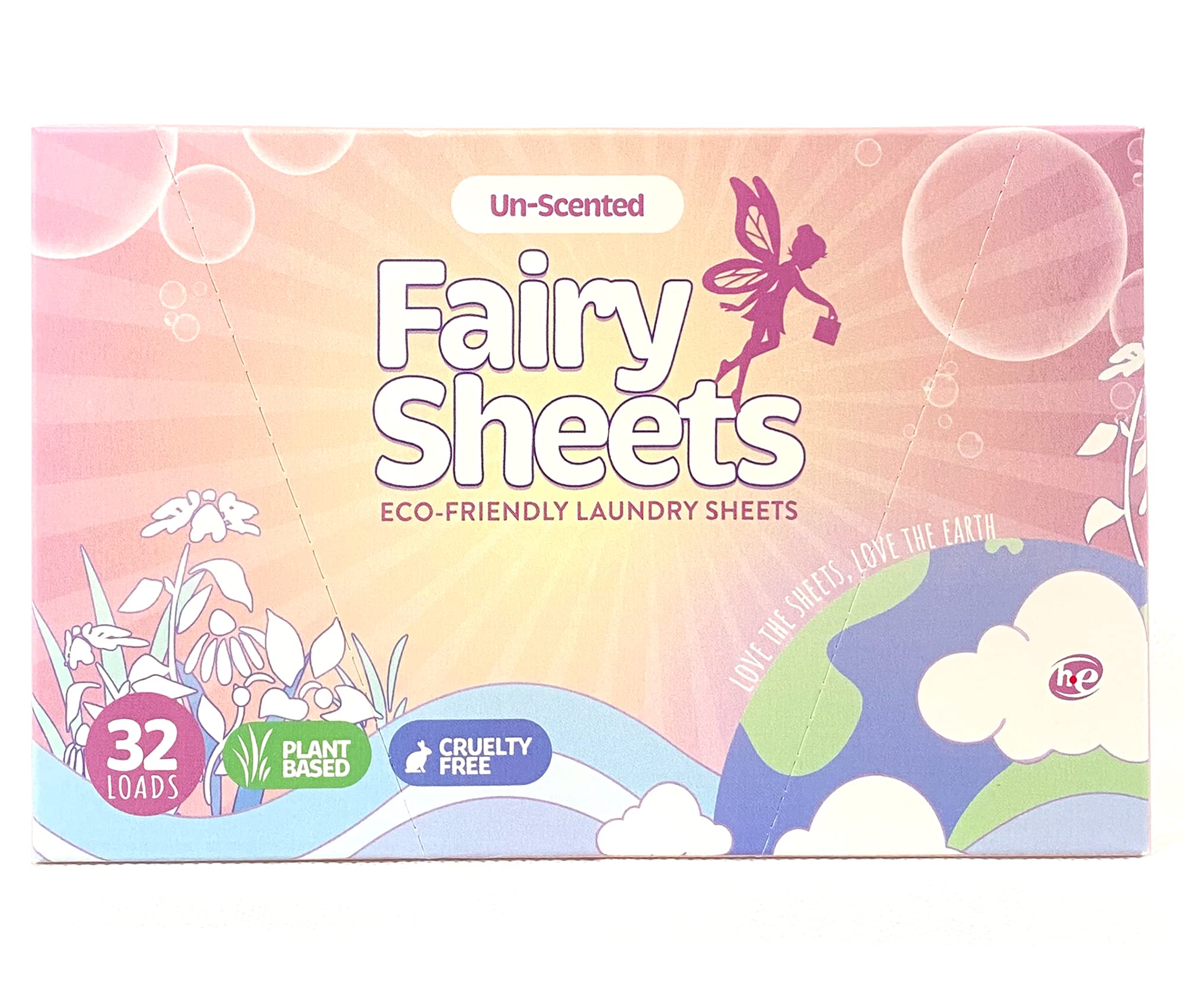 Fairy Sheets Laundry Detergent - Unscented - No Plastic Jug (32 Loads), Liquidless, Eco Friendly, Hypoallergenic, Great for Home & Travel, Made in Sweden