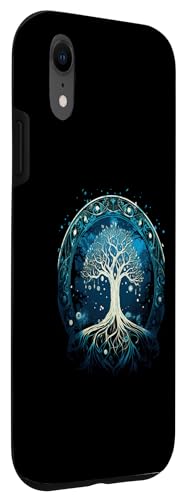 iPhone XR Odin Tree of Life Viking Valhalla Pagan Blue and Yellow Case