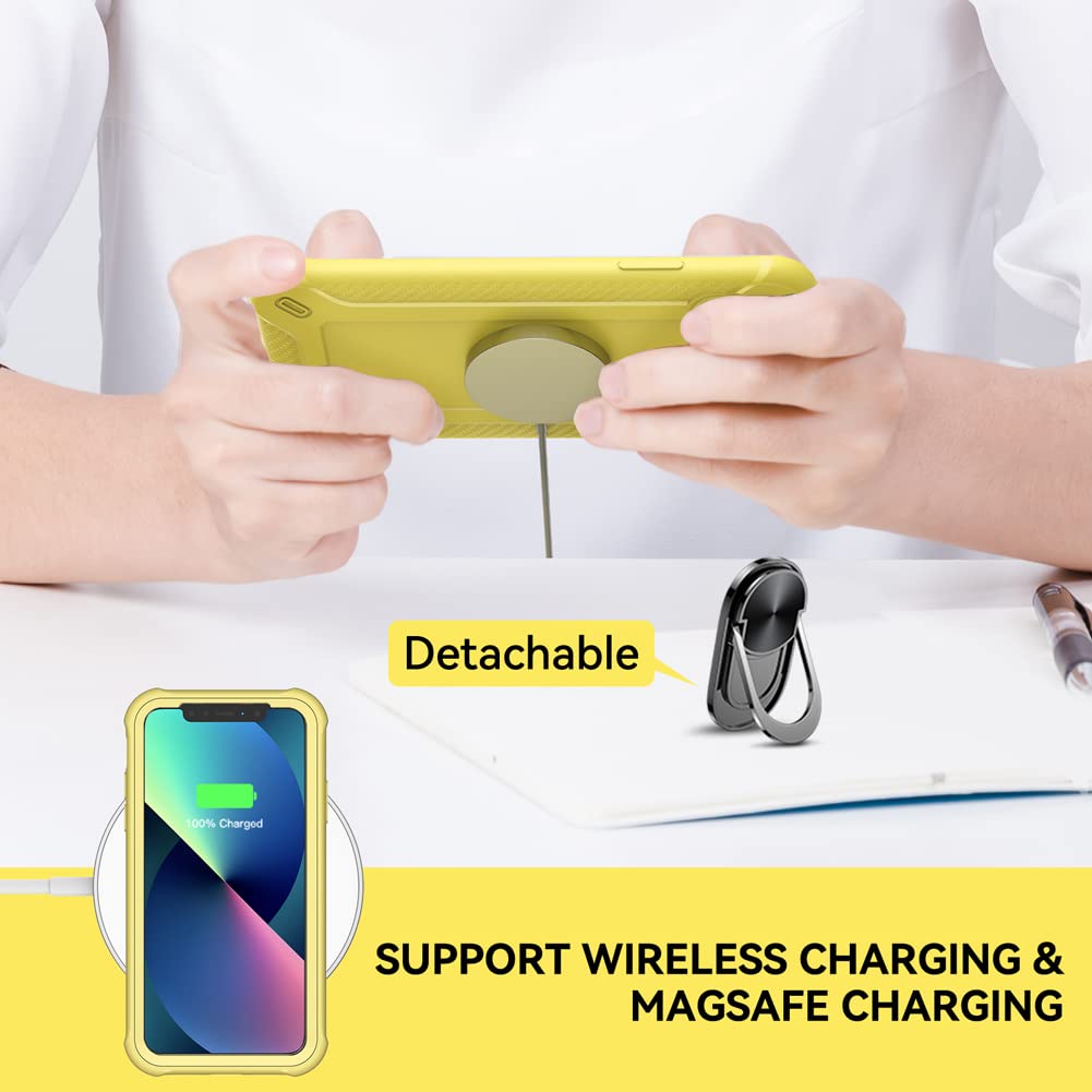 COOLQO Compatible for iPhone XR Case,[2 x Tempered Glass Screen Protector] [Non-Slip] [10 FT Military Grade Drop Protection] 360 Full Body Silicone Shockproof Protective Phone Cover, 6.1 inch, Yellow