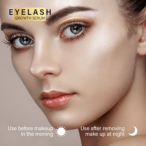 Premium Eyelash Growth Serum - 5ml Fuller & Longer Looking Eyelashes Lash Enhancing Serum for Natural Lashes or Lash Extensions & Brows, Vegan & Cruelty-Free gold