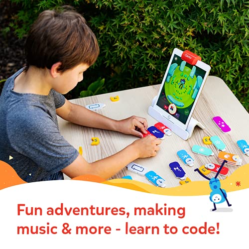 Osmo - Coding Starter Kit For iPad-3 Educational Learning Games-Ages 5-10+ -Learn To Code,Coding Basics & Coding Puzzles-STEM Toy Gifts - Logic,Coding Fundamentals,Boy & Girl(Osmo iPad Base Included)