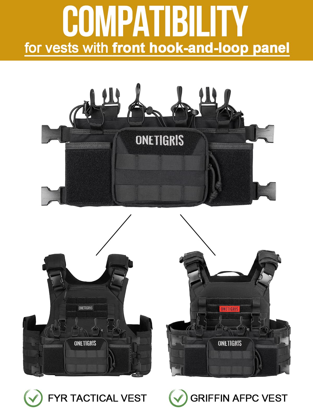 OneTigris VULTURE Chest Rig, MOLLE Chest Rigs Tactical for Outdoor, Green