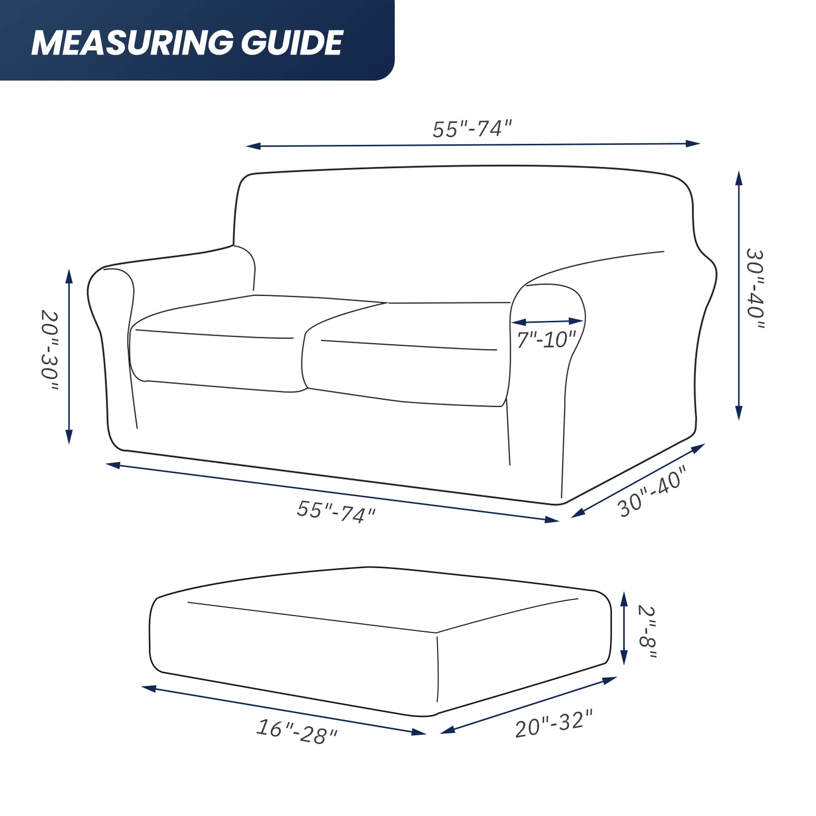 Asnomy Sofas Covers for 2 Cushion Couch Loveseat Cover Velvet Stretch Slipcovers for Dogs Cats,2 Seat Cushion Furniture Protector Machine Washable(Medium,Dark Grey)