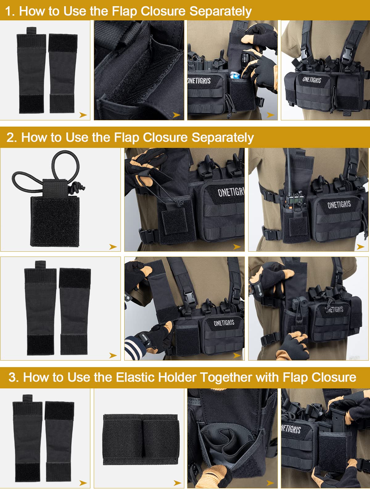 OneTigris VULTURE Chest Rig, MOLLE Chest Rigs Tactical for Outdoor, Green