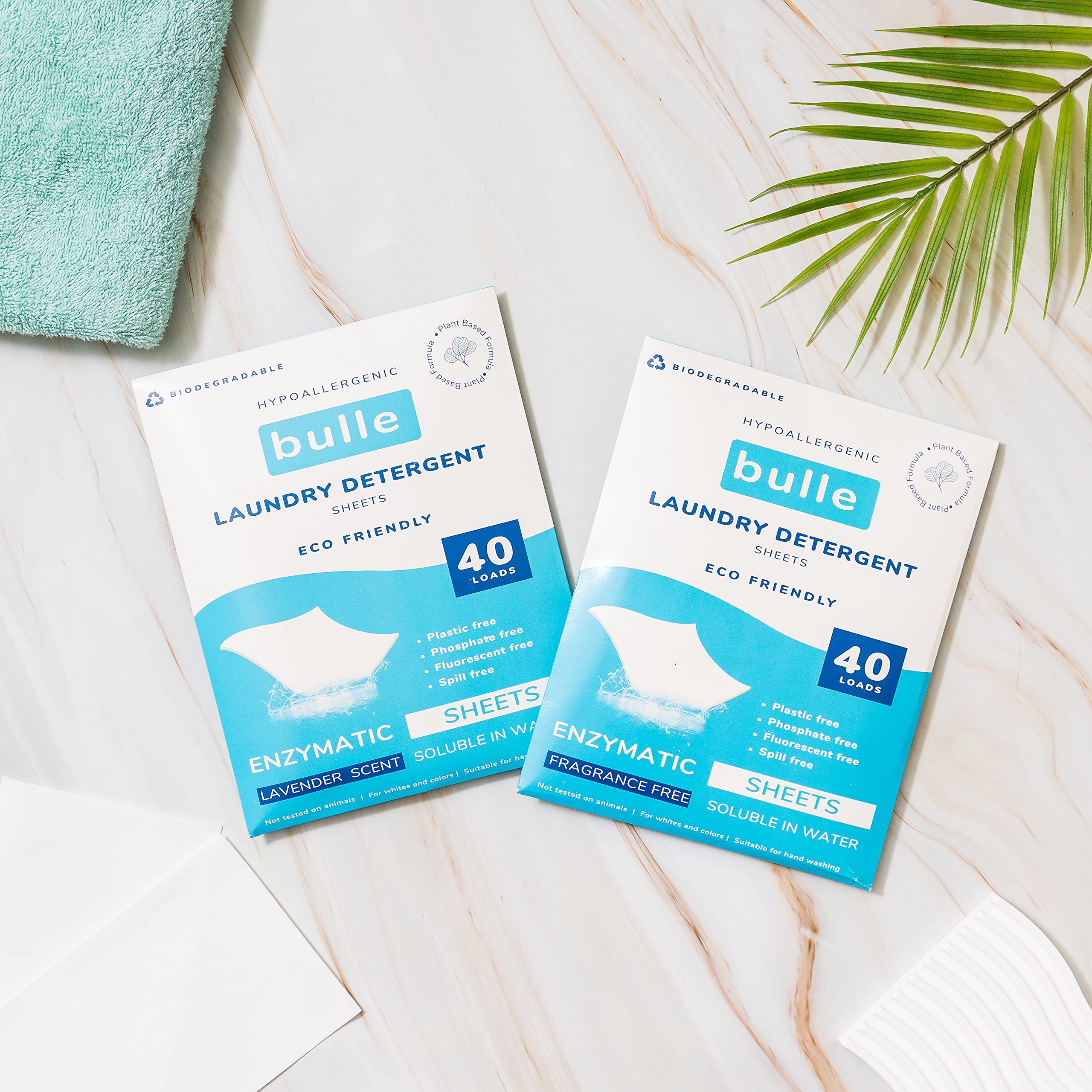 bulle - Laundry Detergent Sheets - Clothes Cleaning Solution, Removes Stain, Dirt & Odor, No Irritating Ingredients, Washing Strips, Fresh Linen Scent, Mothers Household Companion, 40 count, Unscented
