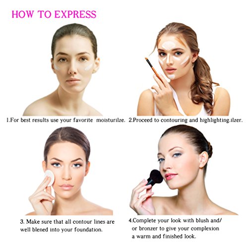 Youngfocus Cosmetics Cream Contour Best 8 Colors and Highlighting Makeup Kit - Contouring Foundation/Concealer Palette - Vegan & Cruelty Free - Step-by-Step Instructions Included