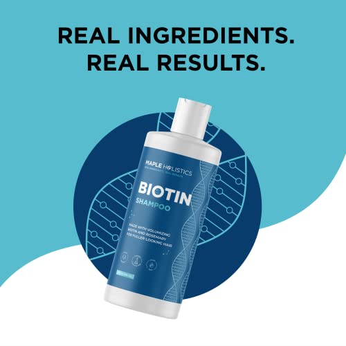Biotin Hair Shampoo for Thinning Hair - Volumizing Biotin Shampoo for Men and Womens Dry Damaged Hair - Sulfate Free Shampoo with Biotin and Moisturizing Essential Oils over 95% Natural Derived