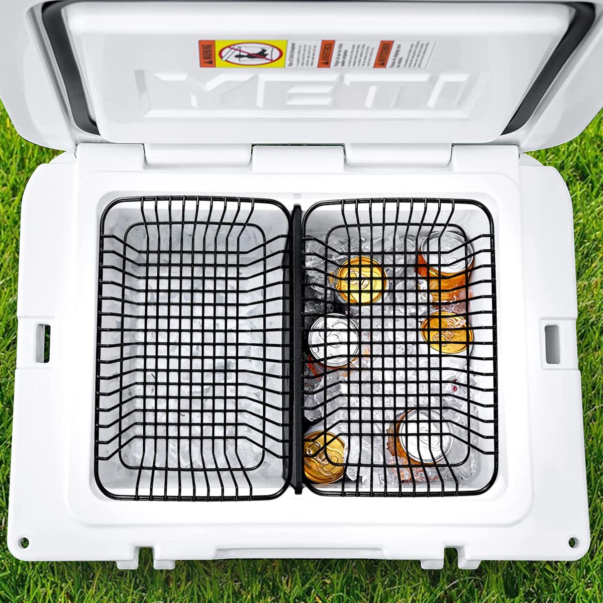 Aieve Cooler Basket for YETI Cooler Accessories, Wire Cooler Rack Storage for YETI Tundra Haul YETI Cooler with Wheels