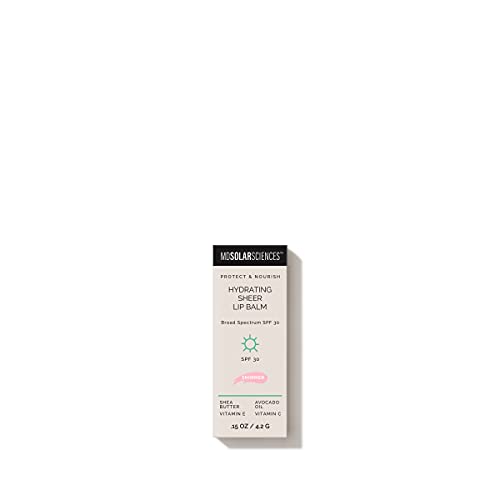MDSolarSciences Tinted Lip Balm SPF 30 β Sheer Hydrating Sunscreen for Lips β Vegan, Gluten Free Lip Makeup with Naturally Moisturizing Shea Butter and Avocado Oil, Shimmer, 0.15 Oz