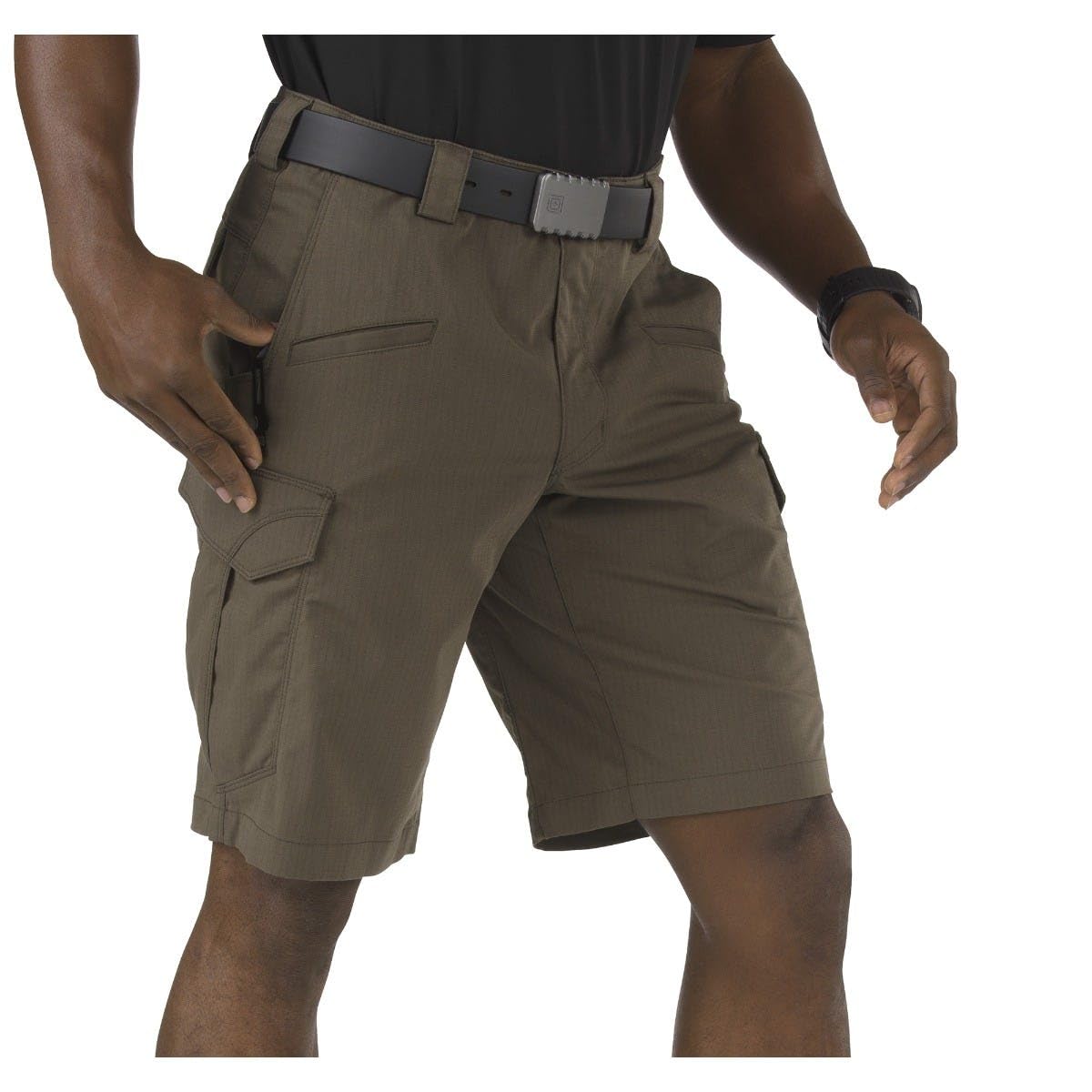 5.11 Tactical Men's Stryke 11-Inch Inseam Military Shorts, Flex-Tac Ripstop Fabric, Tundra, 36, Style 73327