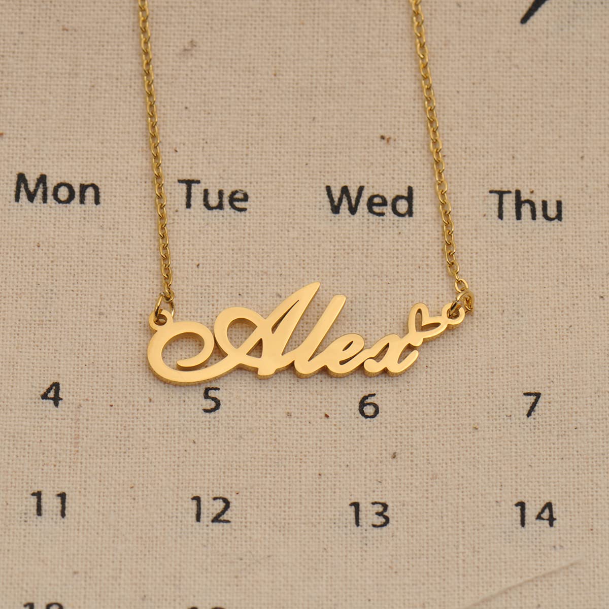 HUAN XUN Customized Nameplate Gold Necklace for Women Logan Necklaces Charm Pendant Jewelry for Mom