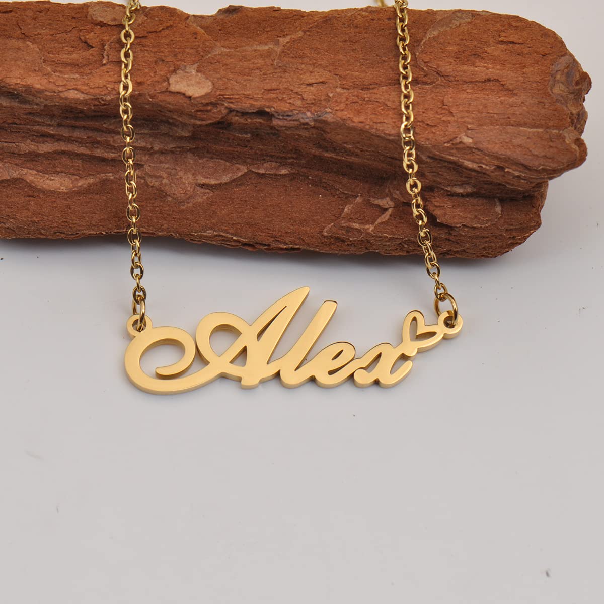 HUAN XUN Customized Nameplate Gold Necklace for Women Logan Necklaces Charm Pendant Jewelry for Mom