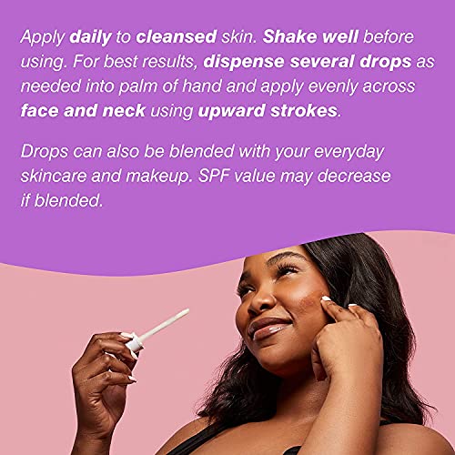 COOLA Organic Sun Silk Drops and Face Moisturizer with SPF 30, Dermatologist Tested Sunscreen with Plant-Derived BlueScreen Digital De-Stress Technology, 1 Fl Oz