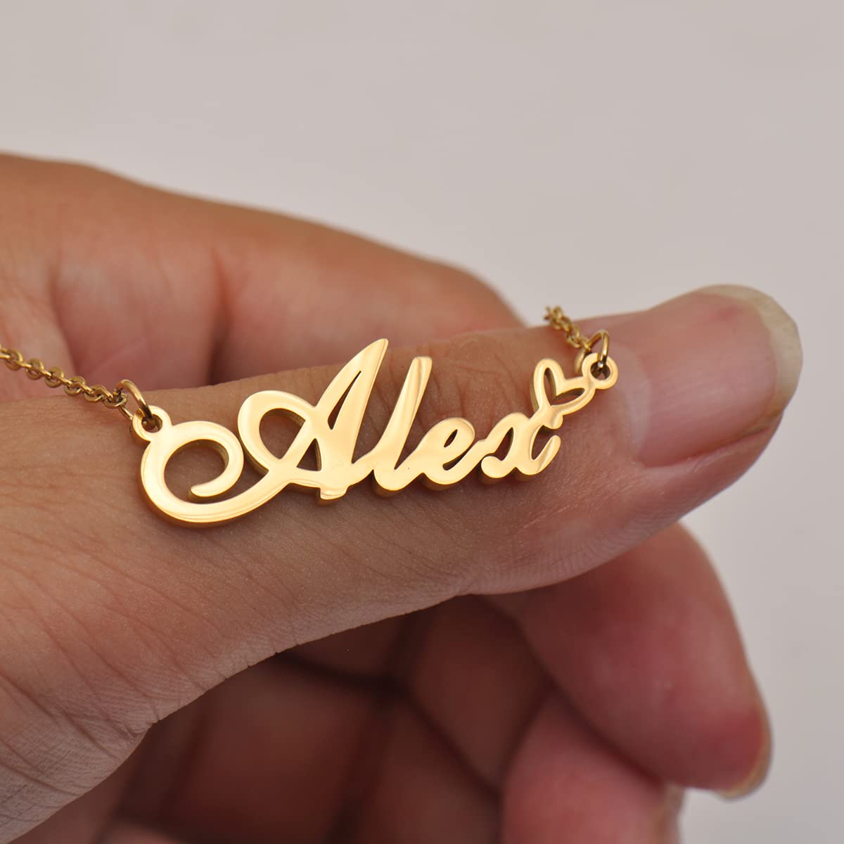 HUAN XUN Customized Nameplate Gold Necklace for Women Logan Necklaces Charm Pendant Jewelry for Mom