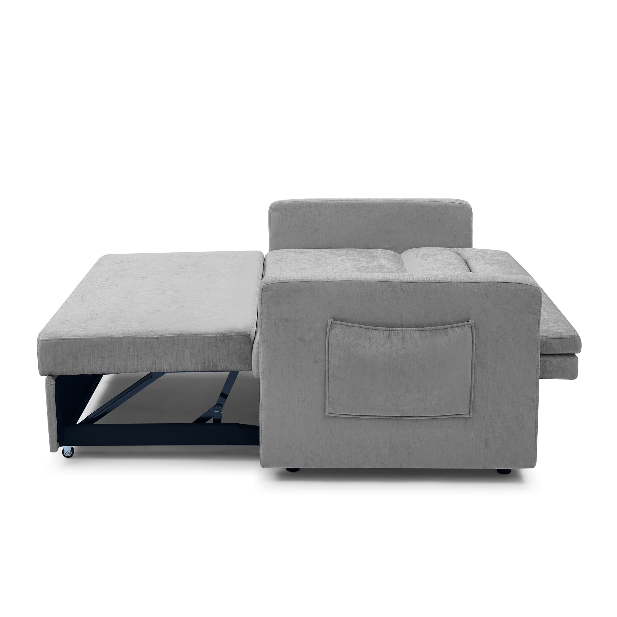 Verfur 3 in 1 Convertible Sleeper Loveseat Sofabed, Futon Couch with Pullout Bed, 2 Seater Small Love Seat Lounge with Reclining Backrest, Living Room Furniture for Home Office