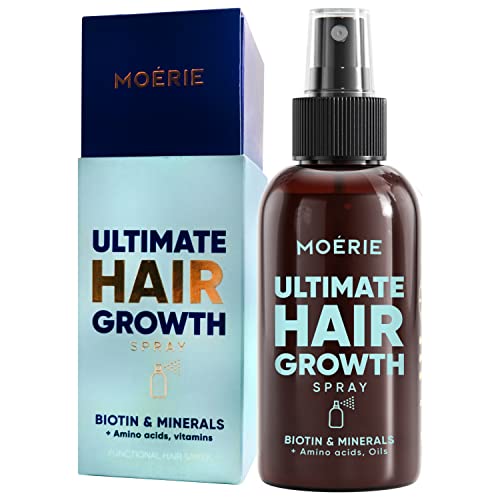 Moerie Ultimate Hair Growth Spray – For Longer, Thicker, Fuller Hair - with Biotin & Caffeine - Hair Growth Products – Paraben Free Growth Serum – All Hair Types – Reverse Hair Loss - for Women & Men