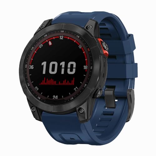 OUTVI 26 watch band compatible with garmin fenix 5x 6x Pro 7x 3 hr quick fit 26mm bands replacement for Epix Pro Gen 2 51mm Enduro 2 Descent Mk1 Mk2 Mk2i Mk3i tactix soft silicone men women Dark Blue
