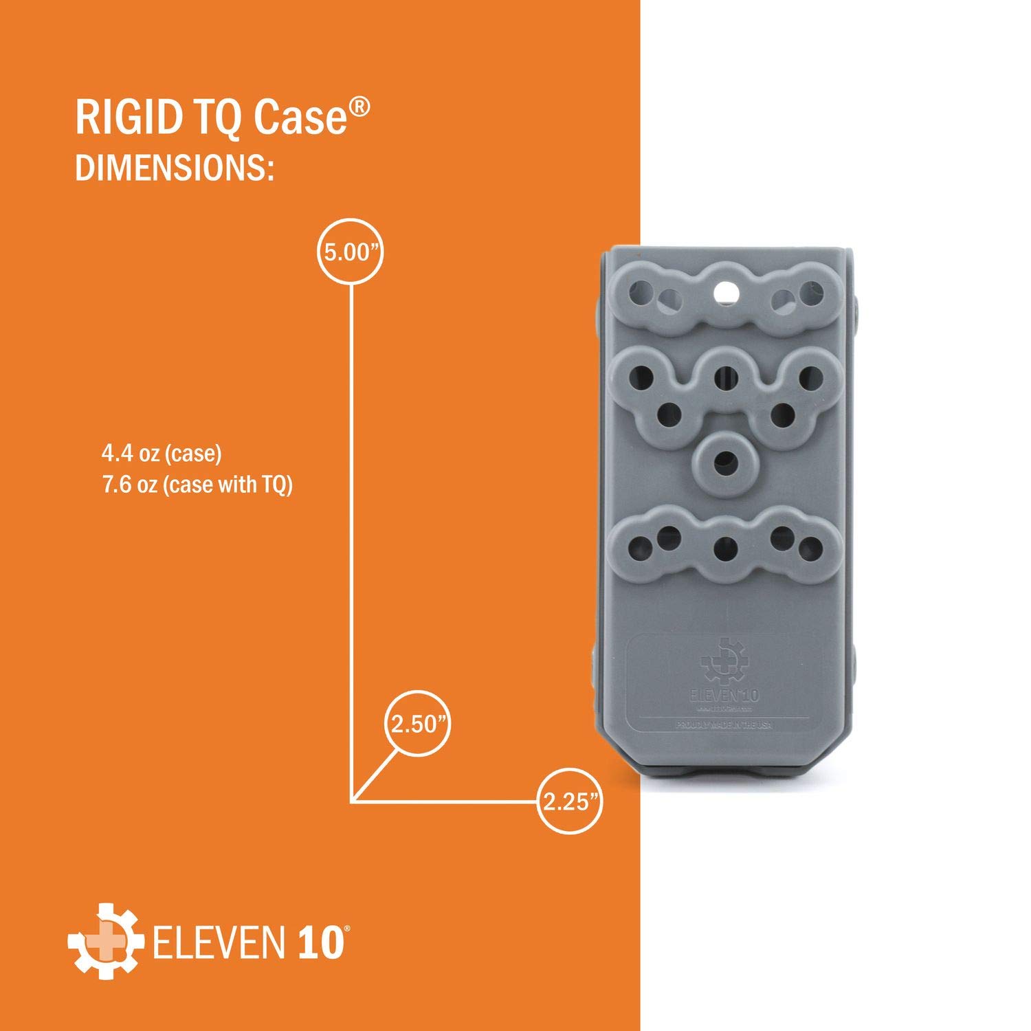 Eleven 10 Rigid TQ Case for C-A-T Tourniquet, Black, MOLLE Attachment - Tourniquet Included