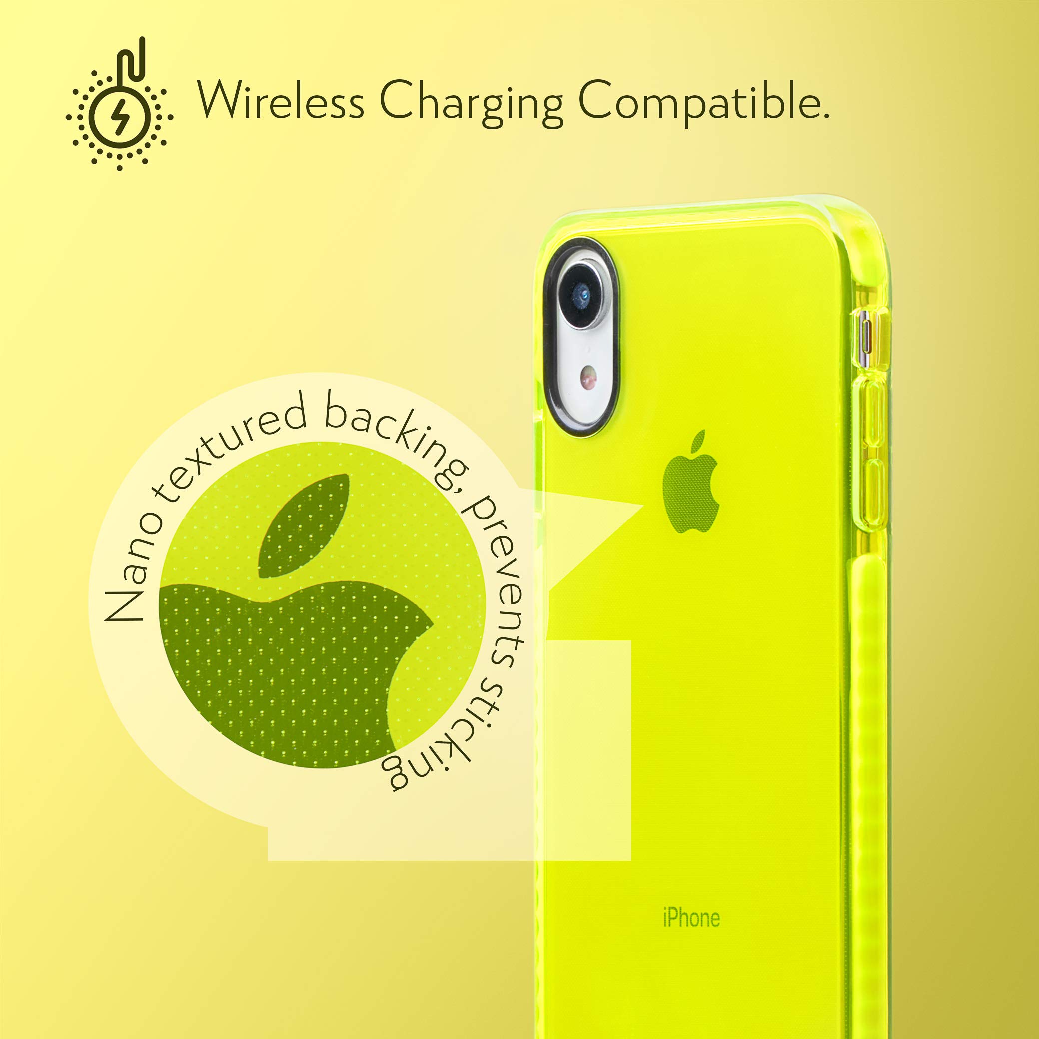 SteepLab Barrier Case for iPhone XR (2018, 6.1" Screen) - Impact Absorbing Case with Full Body Protection and Raised Bezel (Hi-Energy Neon Yellow)