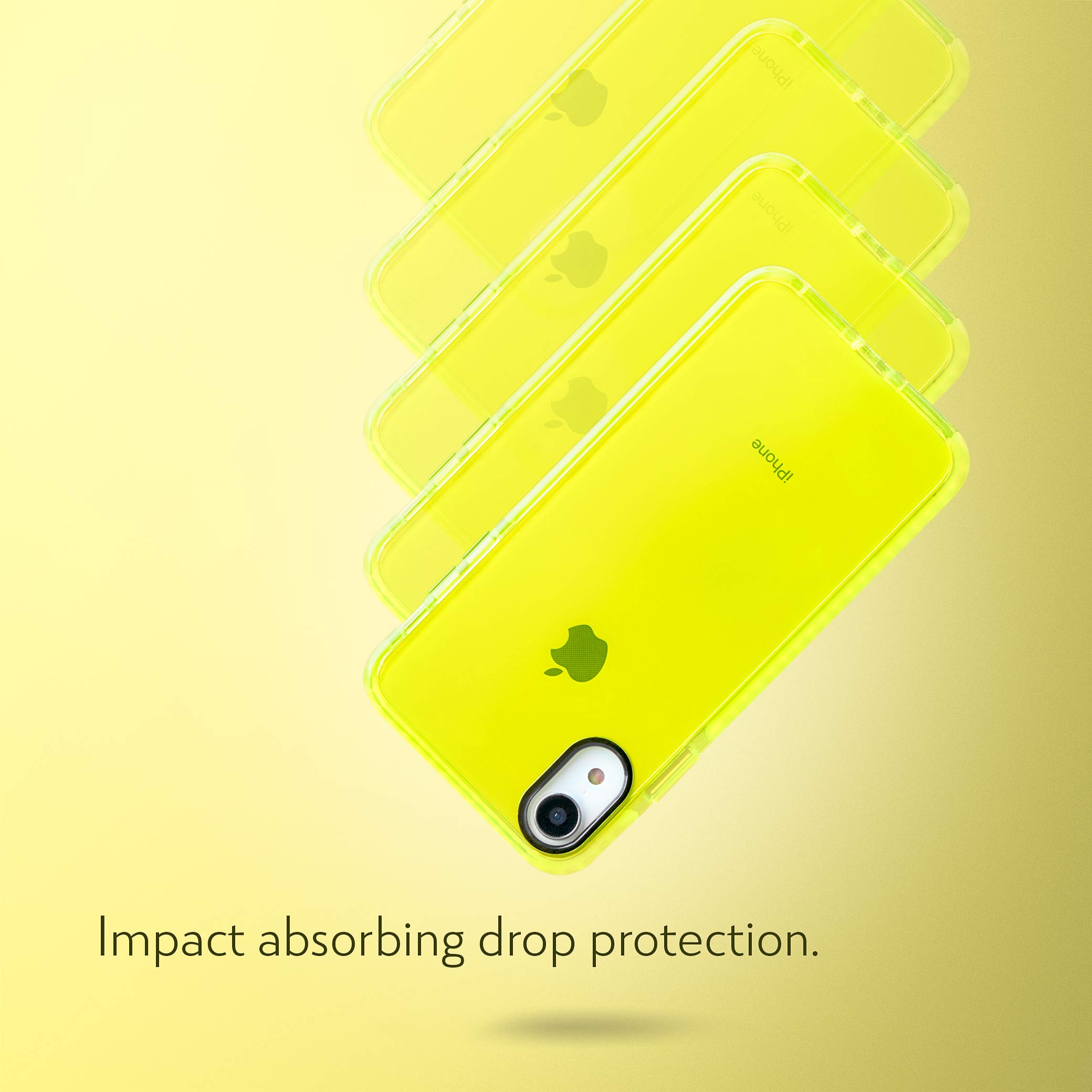 SteepLab Barrier Case for iPhone XR (2018, 6.1" Screen) - Impact Absorbing Case with Full Body Protection and Raised Bezel (Hi-Energy Neon Yellow)