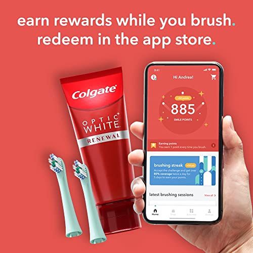 hum by Colgate Smart Battery Toothbrush Kit, Sonic Toothbrush Handle with 2 Refill Heads and Travel Case, Blue, Amazon exclusive